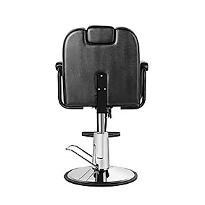 Beautymega Black Hydraulic Pump Styling Chair 360 Degrees Swivel Barber Chair Salon Spa Reclining Beauty Chair