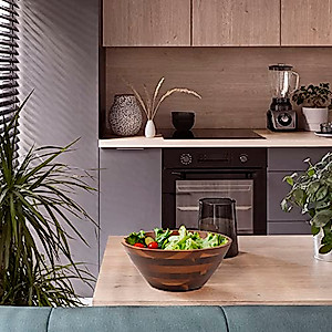 HOMEXCEL Acacia Wooden Salad Bowl, Large Salad Bowl for Serving Fruits,Salad, Cereal or Pasta(Single Bowl)