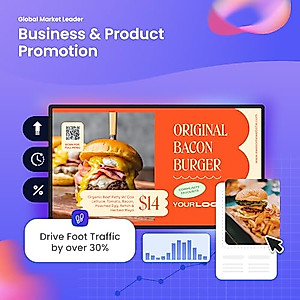 Mandoe Essentials Digital Signage Displays - Digital Signage Player for Digital Menu Board, Electronic Menu Board and Digital Message Board. World-Class Templates & Easy To Use Setup