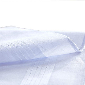 RDS HANKYTEX Men's White Handkerchiefs,100% Soft Cotton Hankie