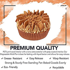 Round Paper Baking Mold 50pc, Disposable Eco- Friendly bakeware tart pans & Pie pan, Microwave Freezer Oven Safe, Providing Beautiful Forms for Bake & Serve, 3.5” x 1.25" 5oz