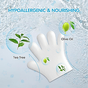 COCOYO Disposable Grooming Glove Wipes for Dogs & Cats I Fur Deodorizing I Fresh Moutain Pine Scent I Rinse Free & Bathing Gloves Wipes (30 Individually-Packed Glove Wet Wipes) (30 Individual Pack)