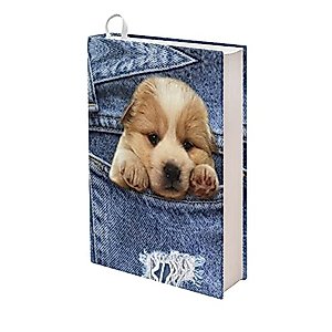 AFPANQZ Funny Denim Dog Print Book Covers Book Sleeve Textbook Paperback Protector Book Pouch Reusable Washable Book Covers 9 x 11 Inches Elastic Book Covers