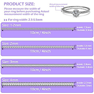 38 Pcs Ring Sizer Adjuster for Loose Rings with Ring Size Measuring Tool, Plug-in Invisible Ring Guards Silicone Tightener EVA Foam Ring Size Adjuster Set with Polishing Cloth