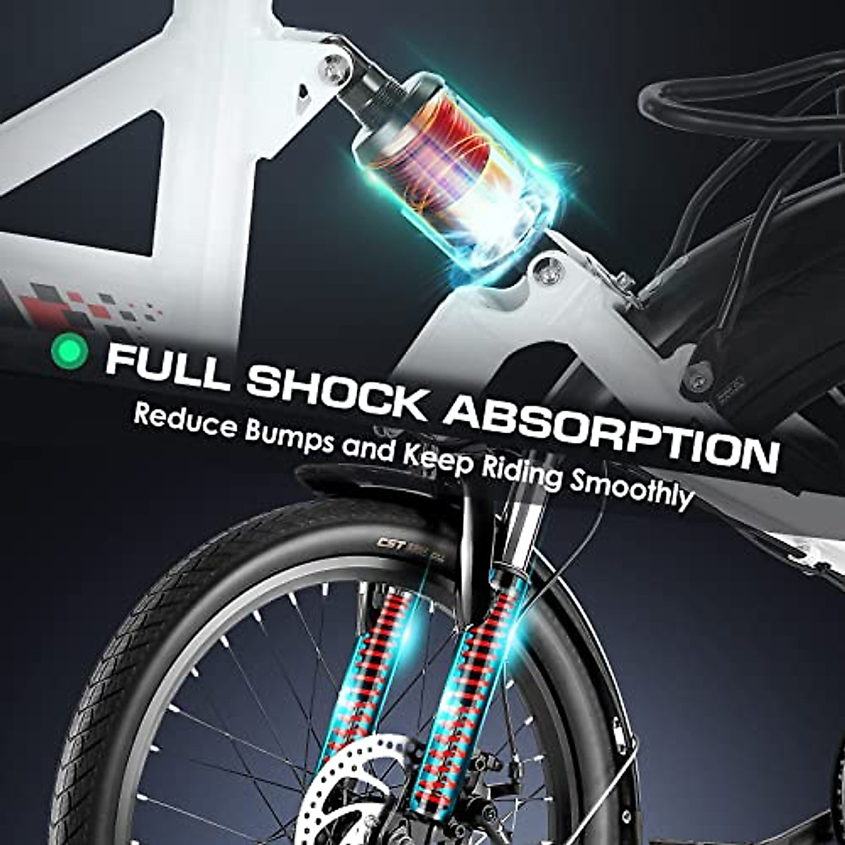 Vivi Electric Bike, 20" Electric Bike Folding Electric Bike 500W Ebikes for Adults, Adult Electric Bicycles with Removable Battery, Professional 7 Speed Foldable Electric Bike Commuter Bike