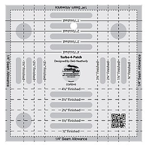 Creative Grids Turbo 4-Patch Template Quilt Ruler - CGRDH3