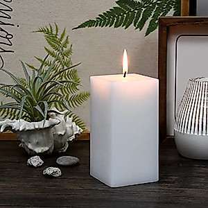 Jeco 3 x 6 Inch White Square Pillar Candle (CPZ-138)