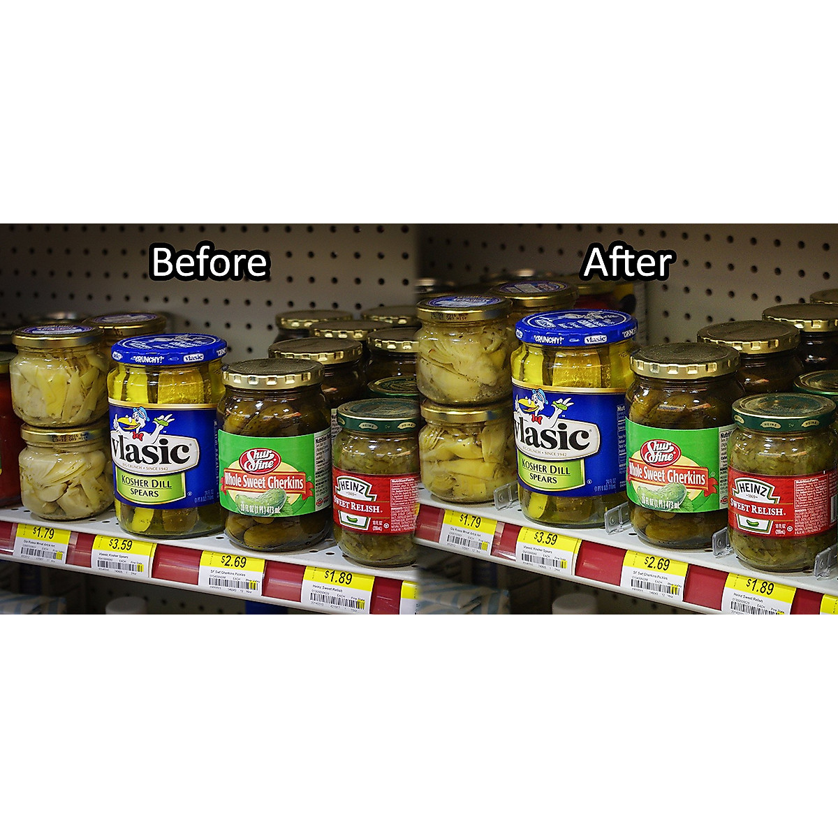 Clear Plastic Gondola Shelf Dividers, Universal Fits All Gondola Shelving up to 16" D - 100 Pack