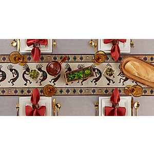 DII Tabletop Collection, Southwest Hacienda Stripe, Table Runner, 13x72, Kokopelli Tapestry