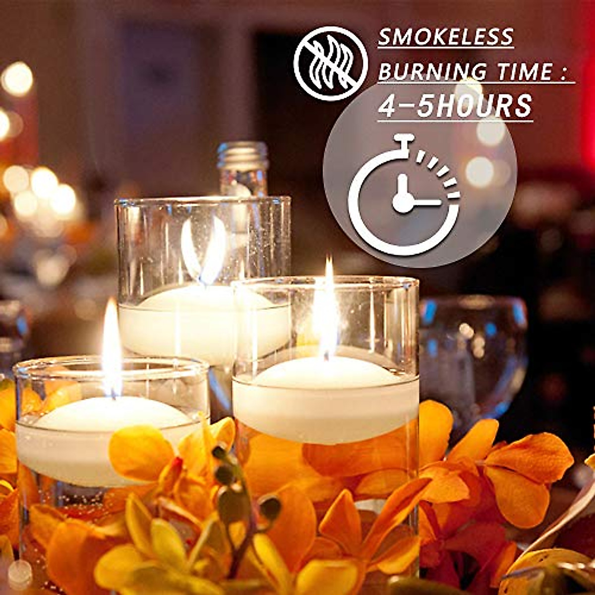 Set of 48 Unscented Floating Candles for Centerpieces, 2 Inch Small Floating Candles for Holiday, Weddings, Parties, Special Occasions and Christmas Home Decorations