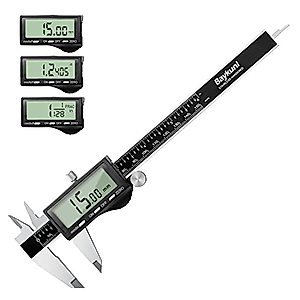 Digital Calipers 6 inch, Electronic Caliper Measuring Tool 150mm, Micrometer Fraction/Inch/mm with Large LCD Screen, Extreme Accuracy