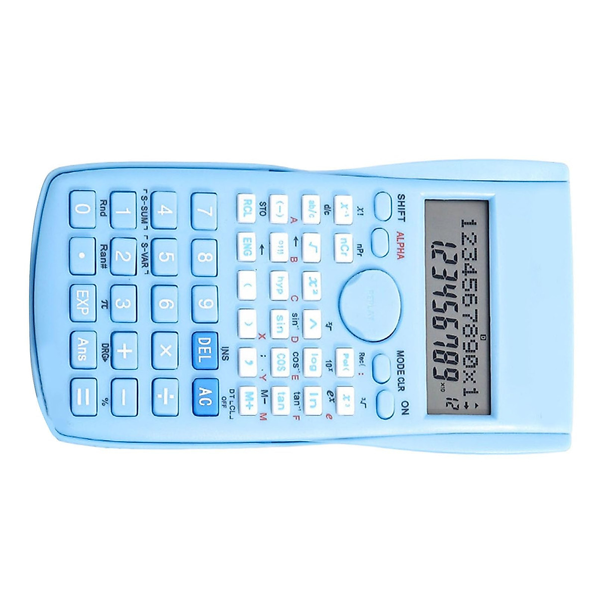 Scientific Calculator 12 Digit, Multifunction Large Display Function Calculator with 240 Functions, Sliding Hard Cover for Students (Blue)