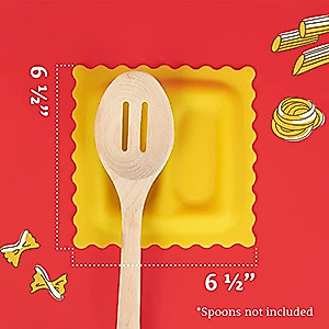 IMPRESA Large Ravioli Spoon Rest-Countertop Kitchen Utensil Holder- Pasta-Shaped Spoon Rest Novelty Gift for up to 2 Cooking Spoons - Eye-Catching Kitchen Tools-Cooking Gadgets to Impress Family-6.5"