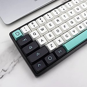 JSJT Custom keycaps PBT keycaps 129 Keys XDA Profile Tricolor keycaps with 6.25U 7U Spacebar Keys for 61/64/84/87/96/98/104/108 Cherry MX Switch Mechanical Keyboard ANIS/ISO Layout