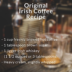 JAIRESTONE Glass Irish Coffee Glass Set with Handle, Footed Design Clear Latte Glasses, Cappuccino, Hot Cold Beverage Mug, 9.25fl oz Set of 2