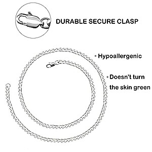 EMATU Cuban Link Chain for Men and Women, 5mm Mens Silver Chain 22 Inch