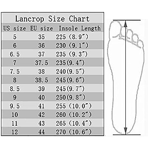 LANCROP Women's Lightweight Walking Shoes - Casual Breathable Mesh Slip On Sneakers Wide 7 US, Label 37.5 Dark Grey