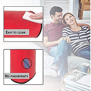 HGS Kitchen Automatic Trash Can 13 Gallons Garbage Cans Waste Bin with Lid Automatic Garbage Bin Touchless Stainless Steel Sensor Trash Can for Home Office Living Room Bedroom, Red