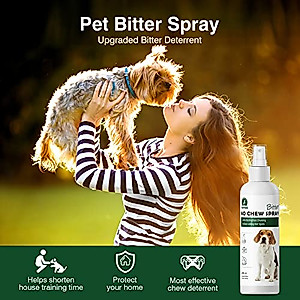 MXYOO Bitter Spray for Dogs to Stop Chewing,No Chew Spray for Puppies and Cats,Powerful Bitter Deterrent Stop Pets from Chewing on Furniture,Shoes,No Licking of Fur,Bandages,Wounds