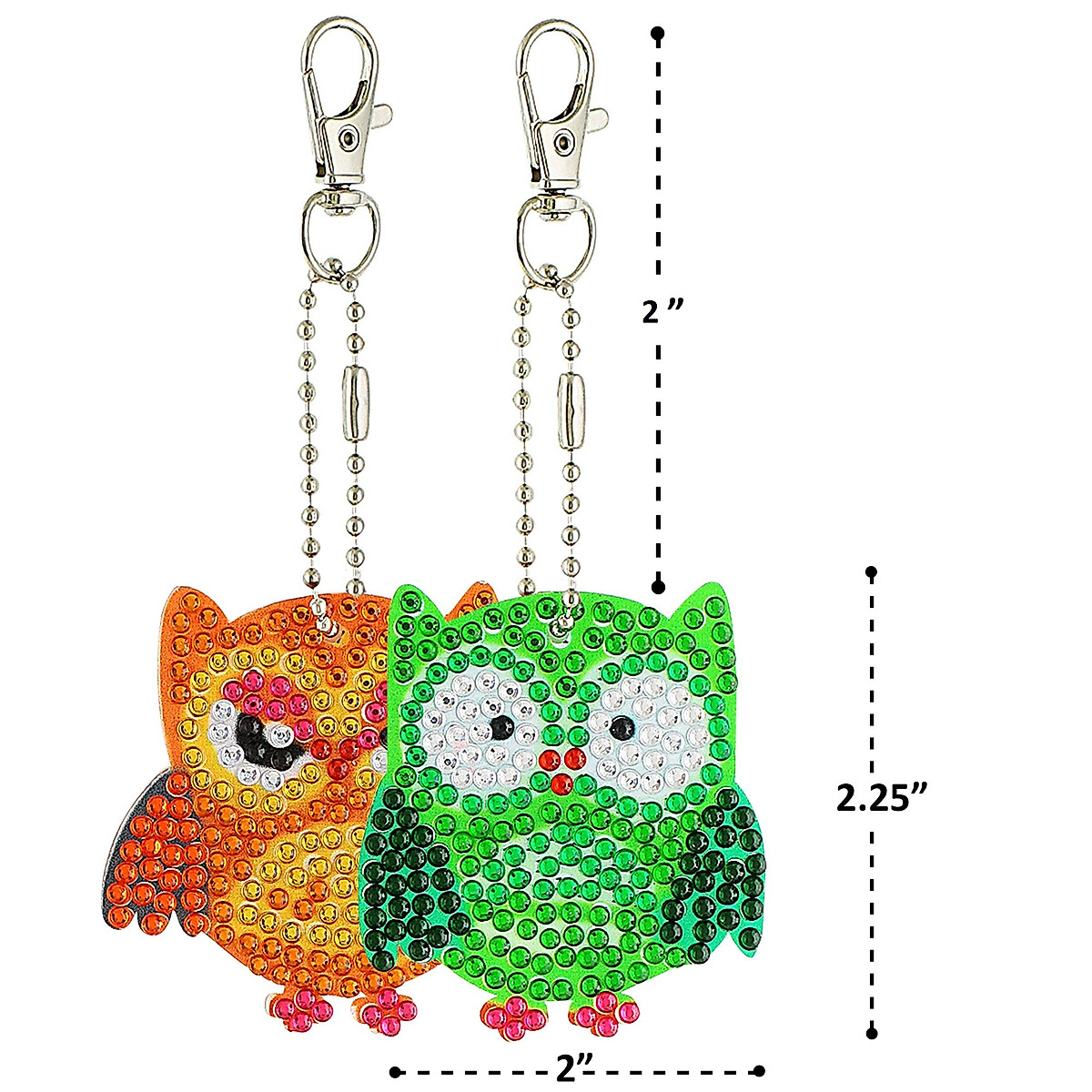 BRASS TACKS KITS FOR CRAFTY KIDS Gem Painting Kit- Make Your Own Keychains- Diamond Art Painting by Numbers (Owl)