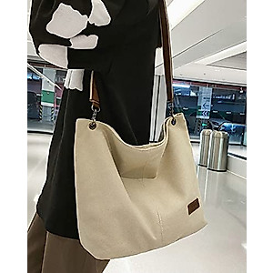 Hobo Bag Women Chic Tote Bag Stylish Casual Retro Students Canvas Shoulder Bag