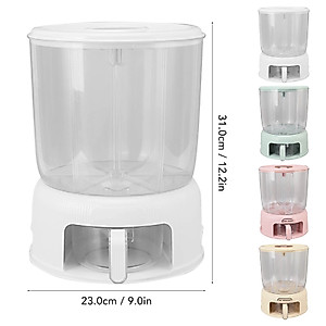 360 Degree Rotating Grain Storage Food Dispenser,Round Rice Storage Container Rice Bucket Rice Storage Tank Sealed Grain Container for Home and Kitchen(Sakura Pink)