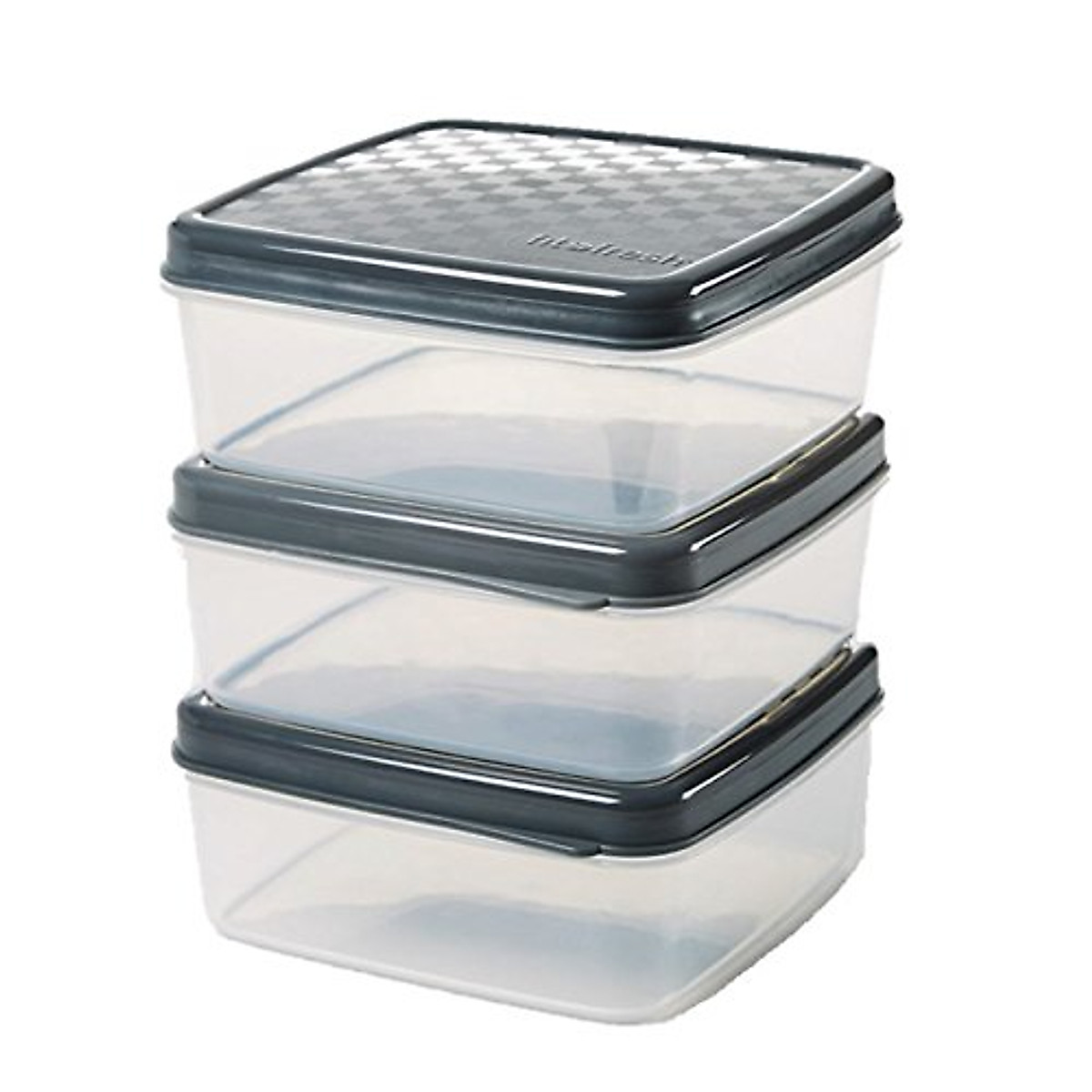 Fit & Fresh JAXX Set of Three Containers, Extra / Replacement Containers for FitPaks, Leak Proof, Reusable, BPA-Free, Square 2.75-Cup Capacity, Gray