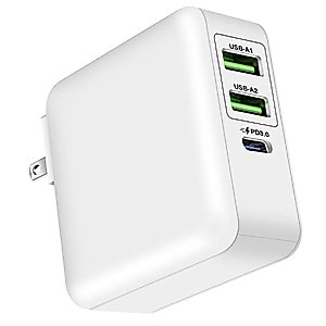 USB C Charger, 40W 3 Port USB C Charging Station, PD Fast Charger Multiport USB C Charger Block Power Adapter for iPhone 14 13 12 11 Max Mini, iPad, Pixel Samsung Galaxy, MacBook, Tablet and More