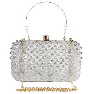 GUOZI Womens Handmade Embroidery Rhinestones Vintage Clutch Evening Handbag Shoulder Bag Purses for Wedding Prom Party