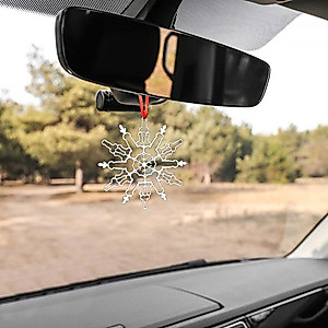 Penis Snowflake Ornament - Funniest Ornament of The Century, Funny Snowflake Ornament for Christmas Tree Car Rearview Mirrow Hanging Pendant Decorations, Christmas Snowflakes Ornament,Ø5.11in (A)
