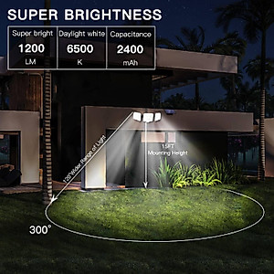 Solar Motion Lights Outdoor 2 Packs, Solar Flood Light with Remote, Solar Security Lights, Security Pendant Light Kits for Indoor Home Shed Gazebo Porch, with Adjustable Solar Panel and 15.4Ft Cord