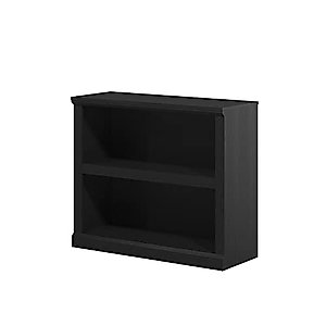 Panana Wooden Bookcase, 2/3/5 Tier Cube Shelves Adjustable Shelf Bookself Storage Organizer Display Shelf Free Standing Unit for Living Room Home Office (Black, 2-Tier)