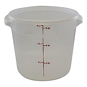 Habanerofire Cambro Bundle, 6 & 12 Quart Translucent Round Food Storage Containers with Lids and 1 Bowl and Pan Scraper