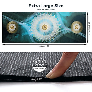 Leogreen Suede TPE Yoga Mat Non-slip, 1/4" Thick Sweat-Grip Mat for Hot Yoga, 2 in 1 Towel Combo Exercise Mat with Straps and Carrying Bag, Bikram Yoga Exercise, Green Flower