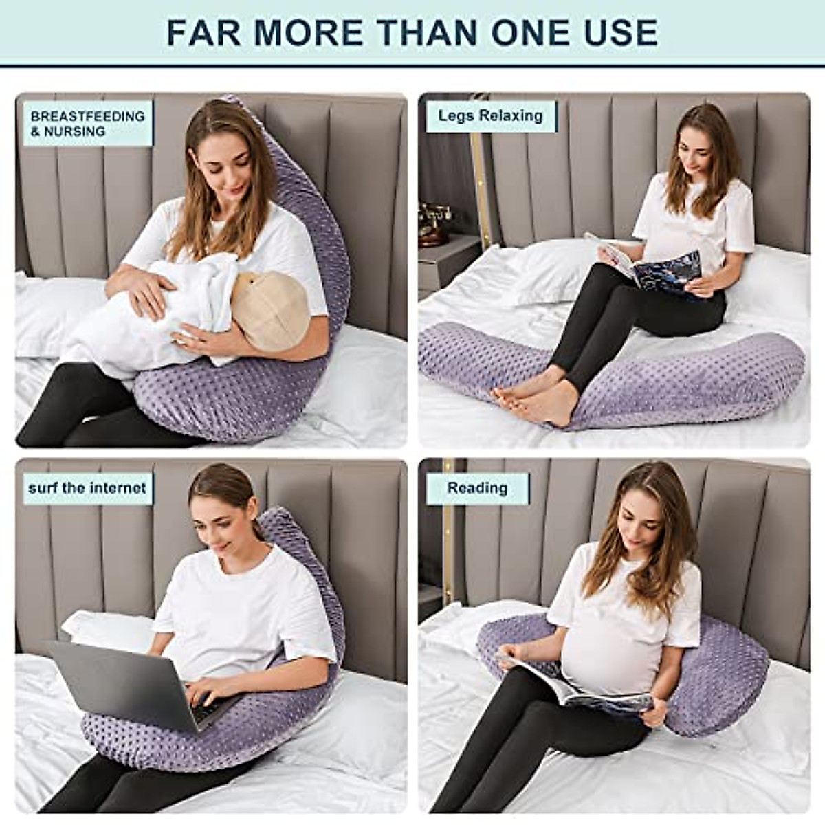 Treeking-Pregnancy Pillow,Soft and Comfortable Pregnancy Pillows for Sleeping for Side Sleeping Body Pillow, Durable and Stretchy Maternity Pillow Suitable for Head, Neck and Abdominal Support