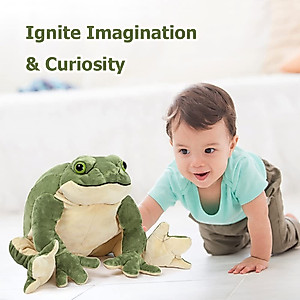 MorisMos Giant Frog Stuffed Animal Frog Plush, Large Stuffed Frog Plush, Big Stuffed Green Frog Pillow for Kids, 22 Inch