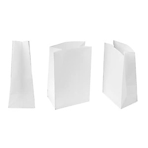 Perfect Stix 4lb Kraft White Paper Bags - Pack of 125ct (Kraft White Bag 4-125)