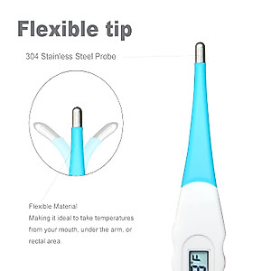 BESTWYA Oral Thermometer, Digital Thermometer for Oral, Rectal or Under Arm Use (A, Pack of 4)