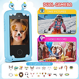 Diswoe Kids Smart Phone for Boys and Girls Dinosaur Toys 3 4 5 6 7 8 9 Years Old Touchscreen Cell Phone with 8GB SD Card and Multi APPs for Learning, Christmas Birthday Gifts for Kids Age 6-8
