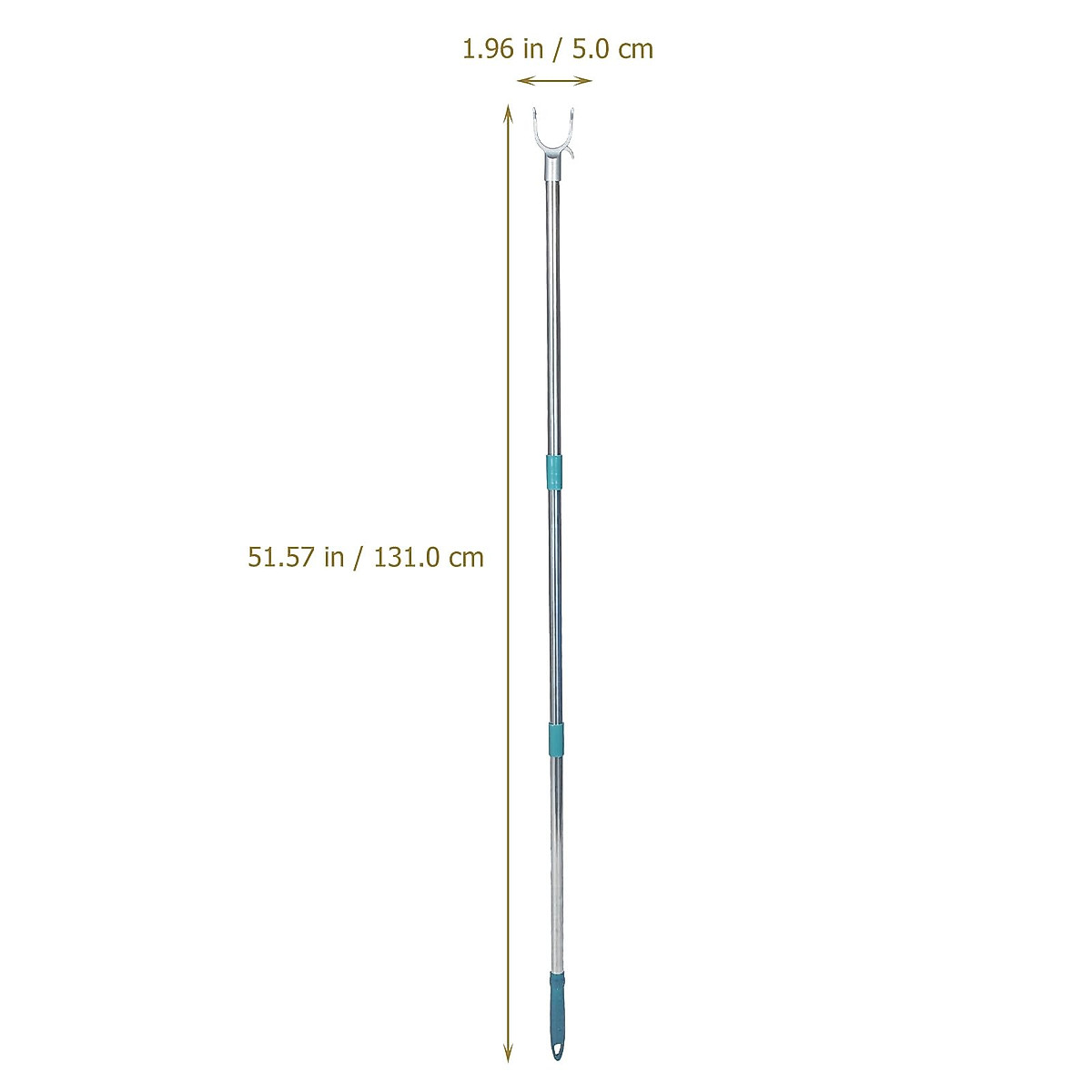 STOBAZA 51.48in Stitching Clothes Rail Sturdy Clothesline Rod Dress Stick Metal Clothes Pole Laundry Pole Shelf Outdoor Sticks Clothes Rod Accessories Laundry line Prop Plastic Retractable Handle