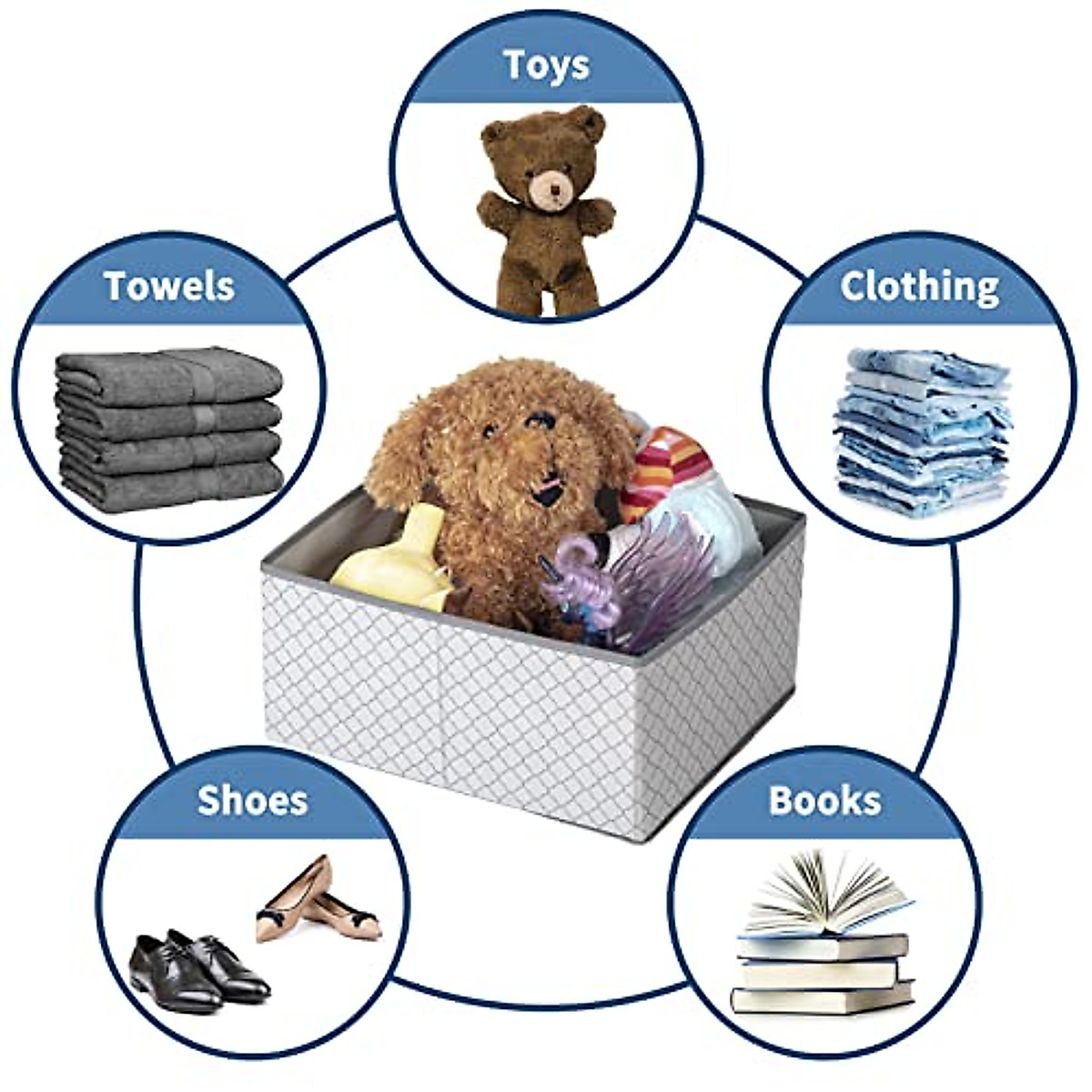 ShanSon Fabric Storage Bins 1 Pack One Click Installation Storage Cubes with Lids Foldable Storage Baskets with Cover for Home Bedroom Kids Room Closet Office Nursery and Toys Organization Grey