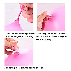 iFlyMars 101 Pieces of Clear Plastic V Balloon Clips Tie for Sealing,Wedding Party Christmas Birthday Decoration