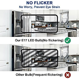 E17 Led Bulb Microwave Oven Light, Over Stove Appliance Replacement 40W Incandescent for Refrigerator, Range Hood, Dimmable, 120V 5W 450LM Daylight White 6000K, E17 Intermediate Base, Pack of 2