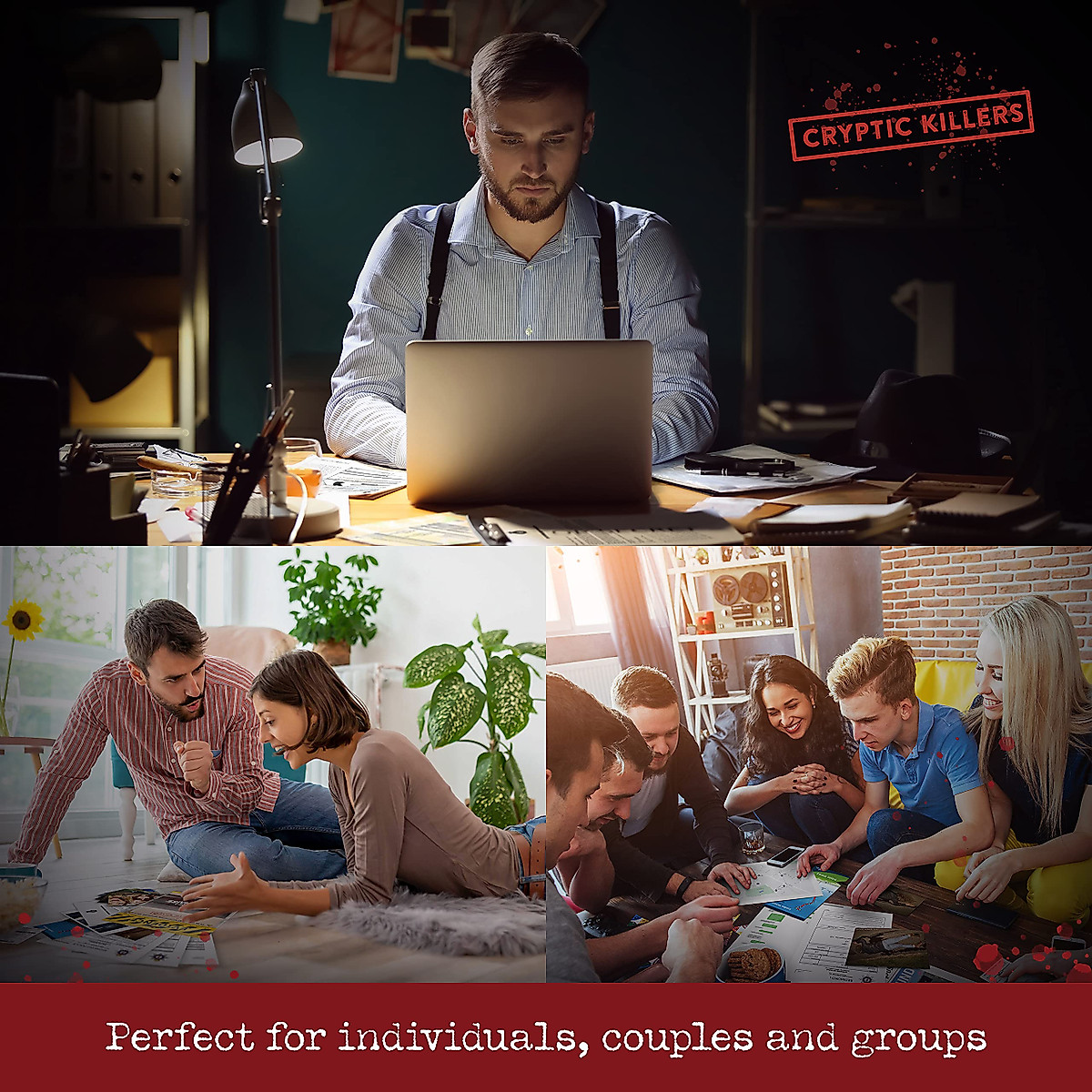 Cryptic Killers Unsolved Murder Mystery Game - Cold Case File Investigation - Detective Clues/Evidence - Solve The Crime - Individuals, Date Nights & Party Groups - Murder at The Movie Theater