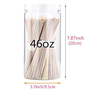 3 PCS 46OZ/1360ml Clear Plastic Round Storage Jars,Empty Plastic Jars with Lids,Clear Plastic Storage Jars with Screw on Lids for Dry goods,Noodles,Spices and More