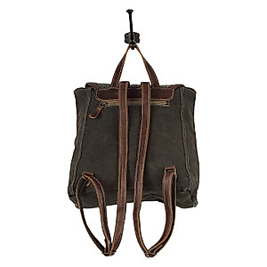 Myra Bag Stella Upcycled Canvas & Cowhide Leather Backpack S-1590