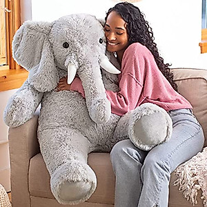 Vermont Teddy Bear Giant Elephant Stuffed Animal - 4 Foot Big Stuffed Elephant Plush from Giant Cuddle Collection - Collectible Plushies for Kids & Adults - Crafted in The USA