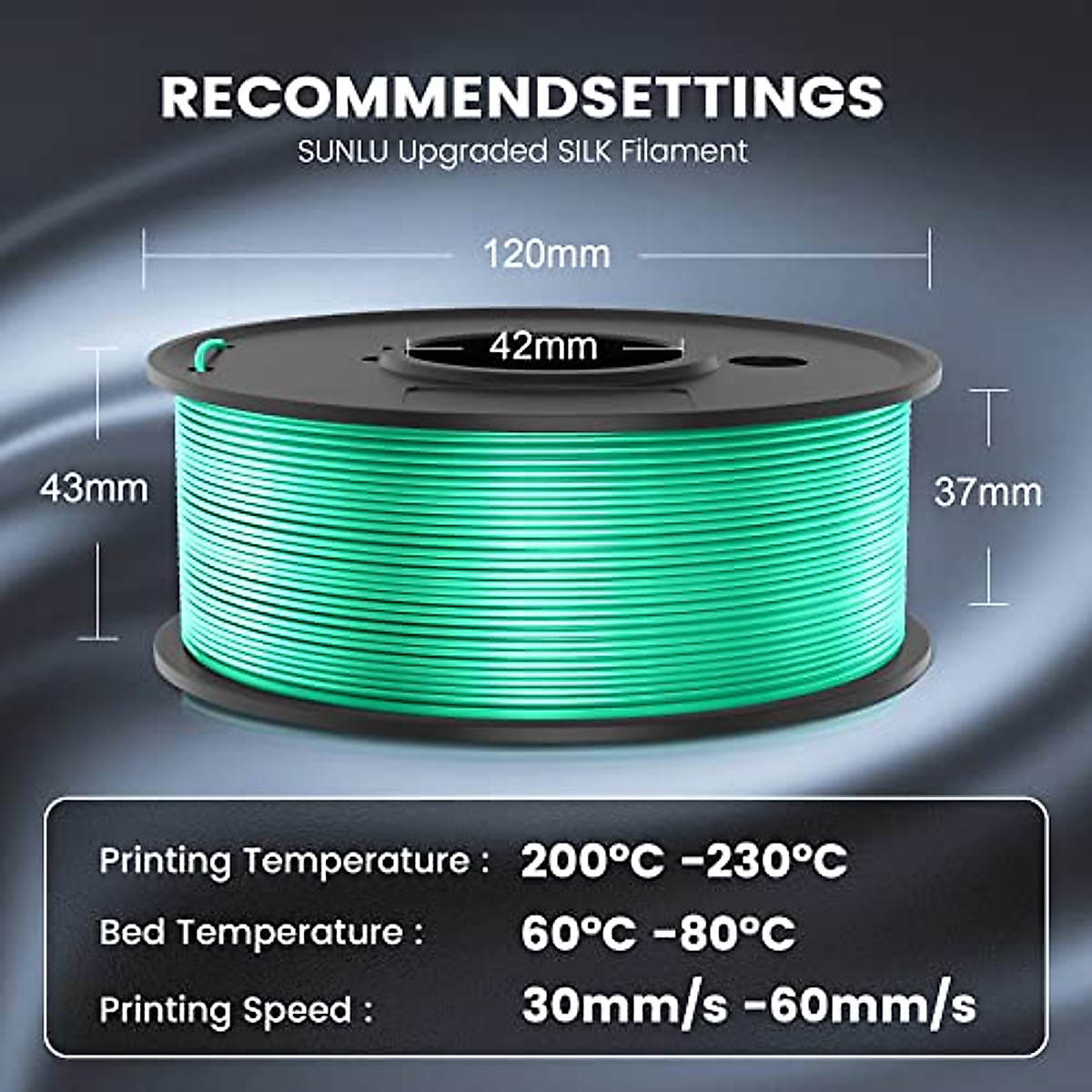 2500g 3D Printer Filament Bundle Multicolor, SUNLU Silk Filament&SUNLU PLA+ Filament, 10 Pack+8 Pack