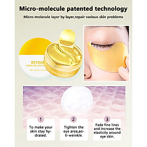 Under Eye Patches (60Pcs) - Upgraded Eye Mask Retinol & Collagen, Eye Treatment Mask, Under Eye Bag Treatment, Eye Masks for Puffy Eyes, Anti-Aging, Anti-Wrinkle and Fine Lines, Under eye Dark Circles