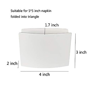 Sizikato Small White Ceramic Tabletop Napkin Holder for Kitchen Restaurant Home Decor